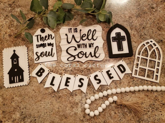 Church Window Farmhouse Tiered Tray Bundle – New Creations By Jen