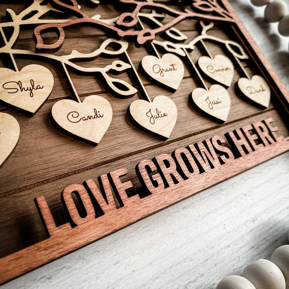 Hanging Hearts Frame Sign - Personalized & Finished – New Creations By Jen