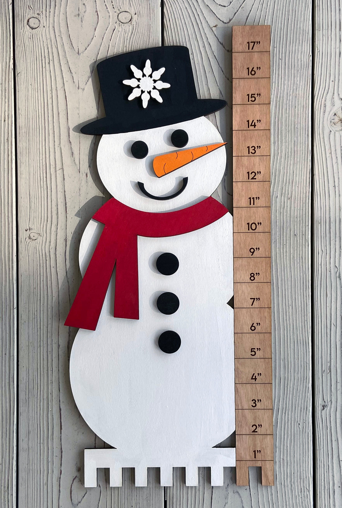 Snowman with Snow Ruler - Ready to Paint – New Creations By Jen